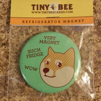 Doge Fridge Magnet or Pin - Dog Refrigerator Magnet, Doge Meme, Shibe ...