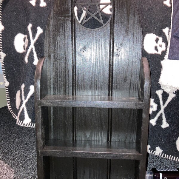Gothic Arch Shelf With Inset Pentagram, Goth Shelves, Pentagram ...
