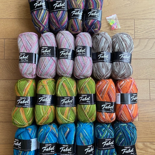 Wool Yarn DROPS Fabel Sock Yarn Gradient Yarn Superwash Yarn Ombre Yarn ...