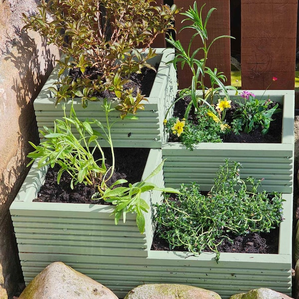 Wooden Corner Garden Planter - 3 Tier Timber Design - Etsy