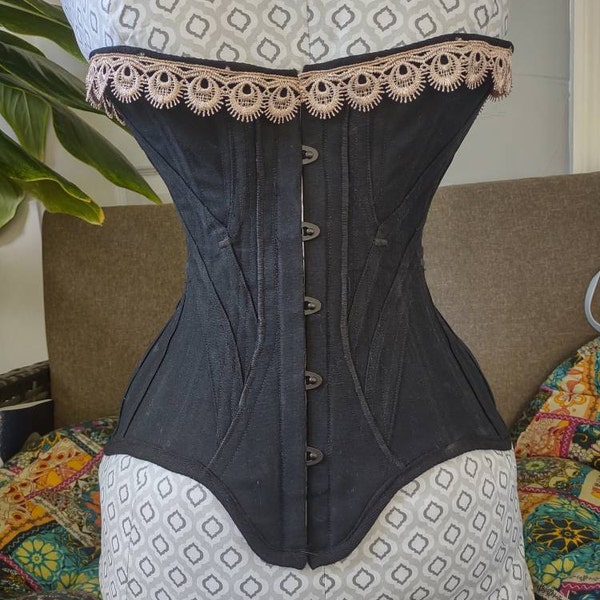 Corset Making Coutil Fabric Black Herringbone 100% Cotton by the Yard ...