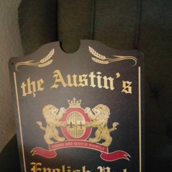 Custom English Pub Sign - English Pub Decor Man Cave Sign, Custom Pub ...