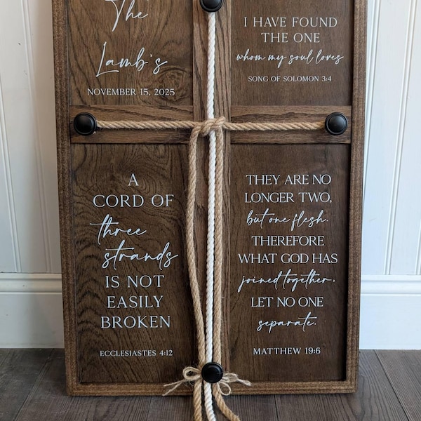 Trinity Braid™ Unity Ceremony Sign | Personalized Wedding Cross Braid ...