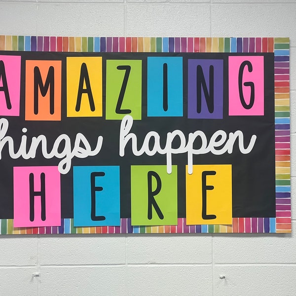 Teachers School Bulletin Board Cutouts DIY Kit "amazing Things Happen ...