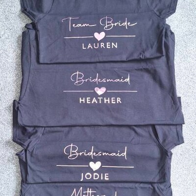 Personalised Hen Party T Shirts, Bachelorette Party Tshirts, Team Bride ...