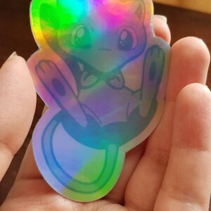 Shiny Mew Holographic Vinyl Sticker for Laptop, Macbook, Water-bottle ...