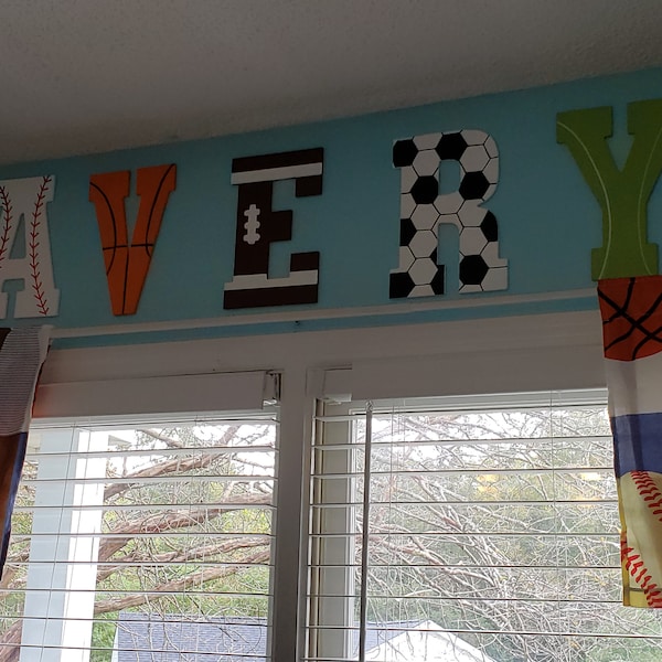 Sport Theme Letters, Wall Letters, Personalized Letters, Kids Decor ...