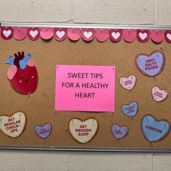 Sweet Tips for a Healthy Heart Bulletin Board Kit Printable School ...