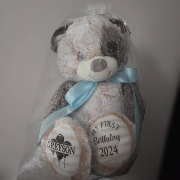 My First Birthday Stuffed Animal, 1st Birthday Gift, First Birthday ...