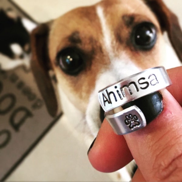 Customized Ring, Personalized Ring, Hand Stamped Ring, Wrap Ring ...