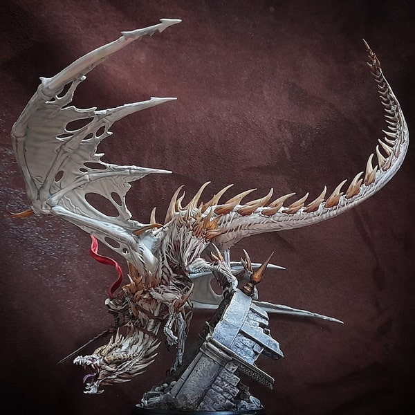 Undead Dragon Miniature - Lord of the Print | Dracolich Model | Vampire ...