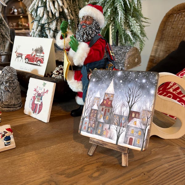 Rustic Winter Decor Wooden Sign With Easel, Whimsical Christmas Decor ...