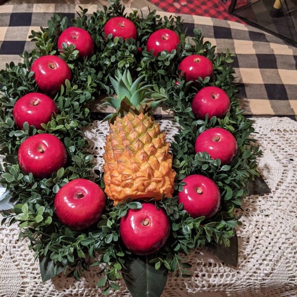 Classic Colonial Williamsburg Type Apple Cone, Table Centerpiece, Faux ...