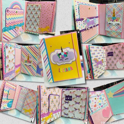 Unicorn Faces Digital Papers and Clipart SET Pastel Unicorn - Etsy
