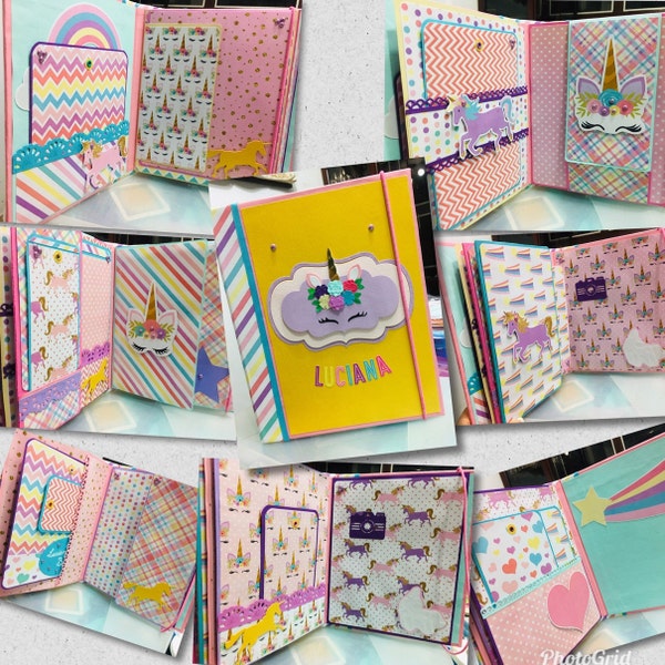 Unicorn Faces Digital Papers and Clipart SET, Pastel Unicorn Stars and ...