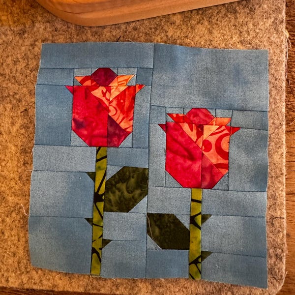 Fresh Roses Quilt Block Pattern PDF Instant Download - Instructions for ...