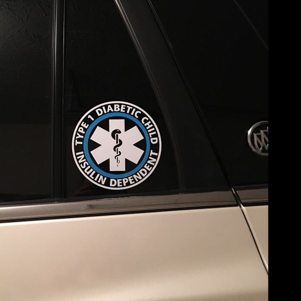 Type 1 Diabetes Medical Alert Vinyl Car Window Decal - Etsy