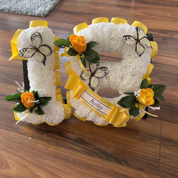 Baby Blocks Children's Silk Funeral Flower Tribute Wreath Remembrance ...
