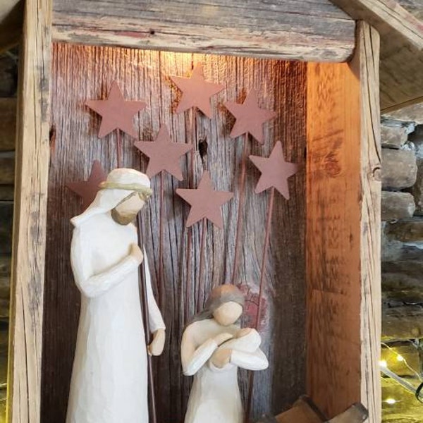 Nativity Manger /cradle for Willow Tree Nativity Wood Manger for Willow ...