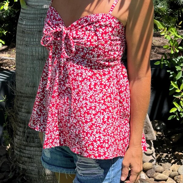 Tie Back Maxi Dress, PDF Sewing Pattern, Linen Summer Dress, Empire ...