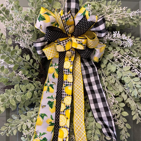Bee Decoration, Bee Bow, Bee Wreath, Bow for Wreath, Bow for Lantern ...
