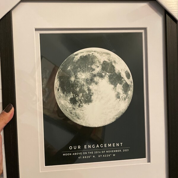 Personalised Gift, Custom Moon Print BLACK, Personalized Moon Phase ...