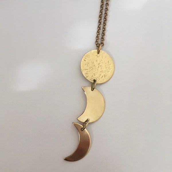 Handmade Helios Pendant in Solid Gold-tone Brass or Recycled Sterling ...