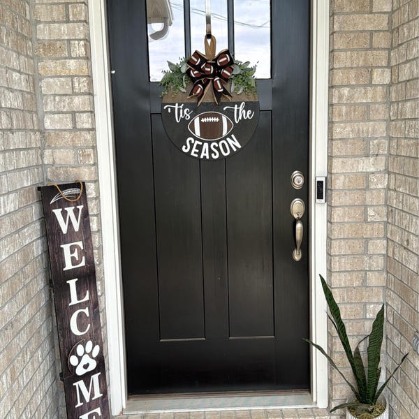 Football Front Door Decor | 'tis the Season | Football Sign | Sports ...