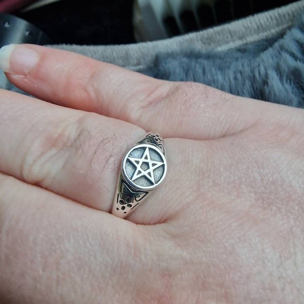 925 Sterling Silver Star Ring Small Pinky Ring Light Weight Pentacle ...