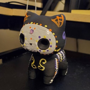 Realistic Sugar Skull Cat Day of the Dead Sculpture Figurine | Etsy