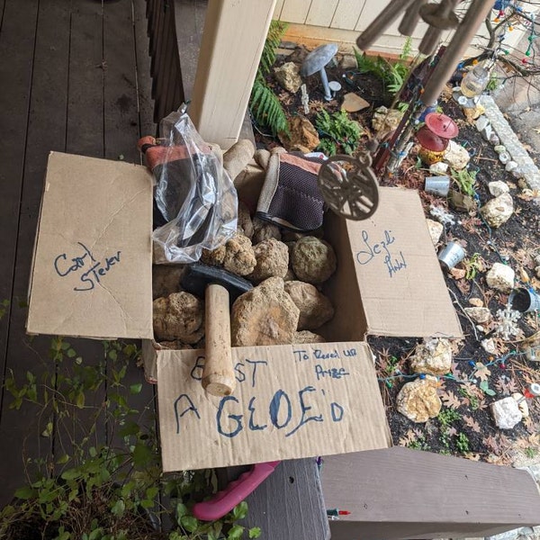 8lbs of Carthage TN Unopened Geodes/agates/nodules Lapidary Break or ...