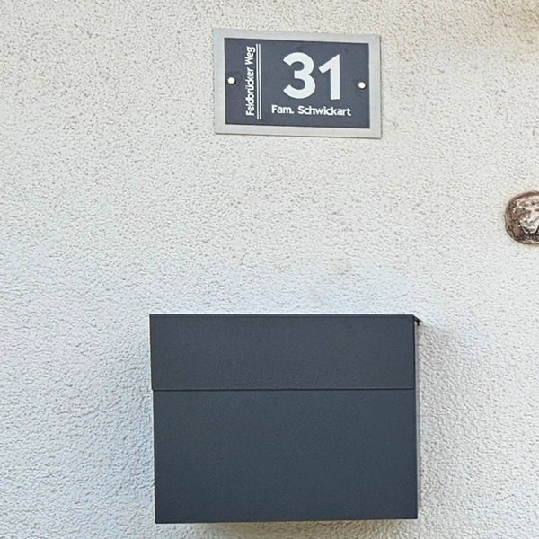 Exclusive 3D House Number **small Single** Brushed Stainless Steel ...