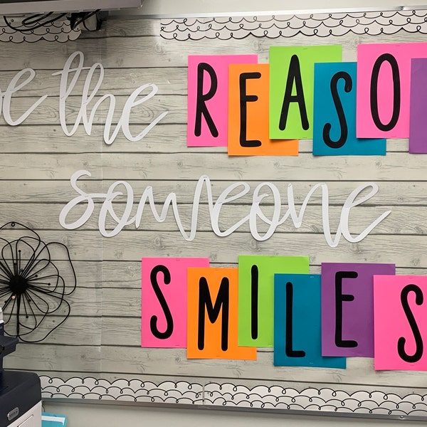 Teachers School Bulletin Board Cutouts DIY Kit "be the Reason Someone ...