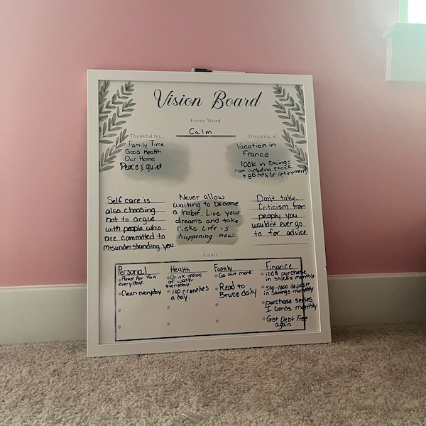 Fridge Magnet Vision Board, 11"x14" Dry Erase Vision Board/goal Planner ...