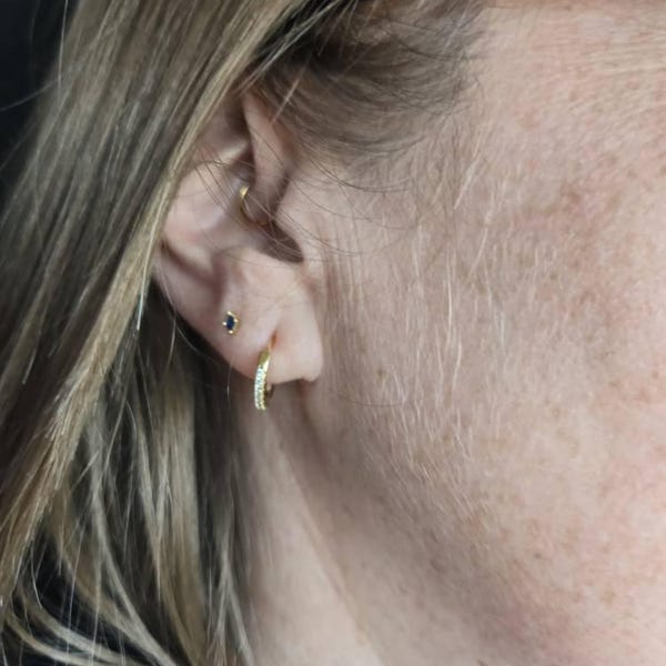 Tiny Flower Rook Hoop Earring • Flower Helix Hoop • Rook Earring ...