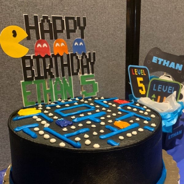 Birthday Cake Topper , Arcade Cake Toppers , Pac Birthday, 80’s ...