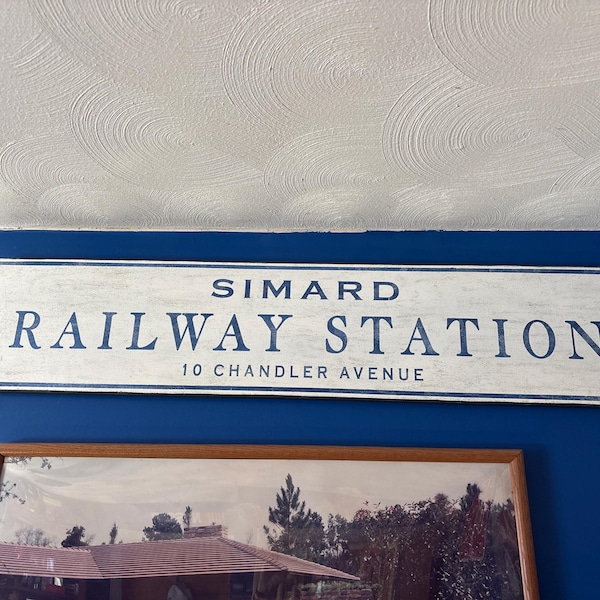 Custom Railway Station Wood Sign - Hand Made Wooden Antique Train Decor ...