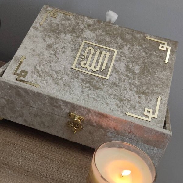 Personalized Quran With Velvet Box, Islamic Gift Set, Quran Gift Box ...