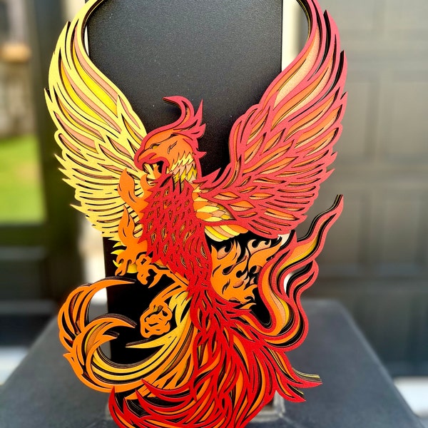 Multilayer Phoenix Laser Cut File 3D Layered Phoenix Paper Cut SVG ...