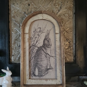 Bunny Wall Art 14 X 22 Arch Window Frame Rabbit Decor Spring Farmhouse ...