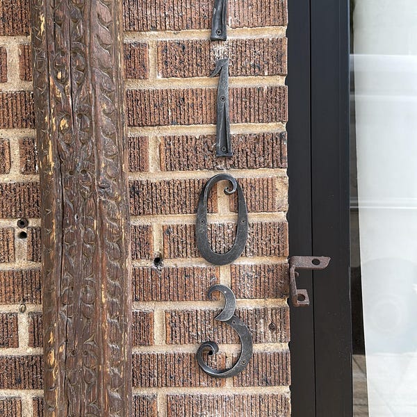 8'' Large Metal House Numbers. Hand Forged Iron House Number. 8 Inch ...