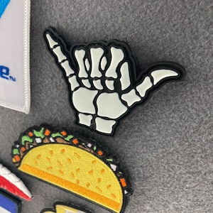 Shaka Hang Loose Gesture Hand Skeleton Bones Rubber Patch - Etsy