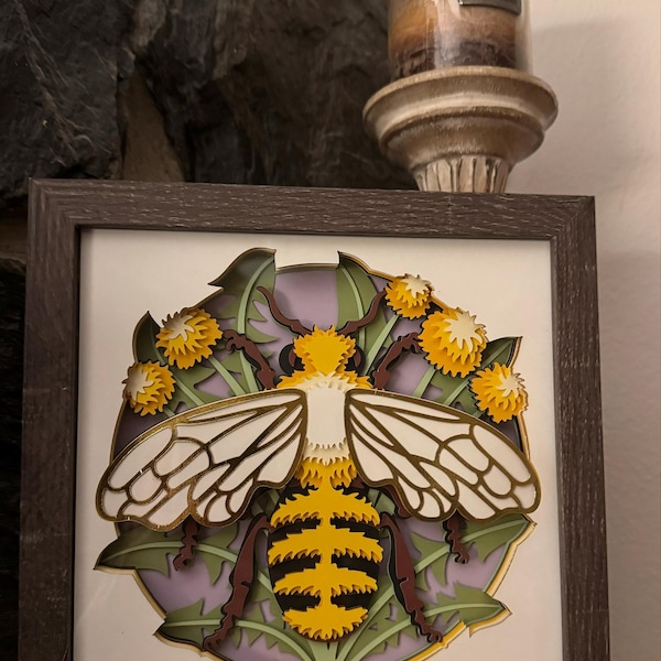 3D Dandelion Wish Shadow Box SVG Layered Dandelions SVG, Spring Shadow ...