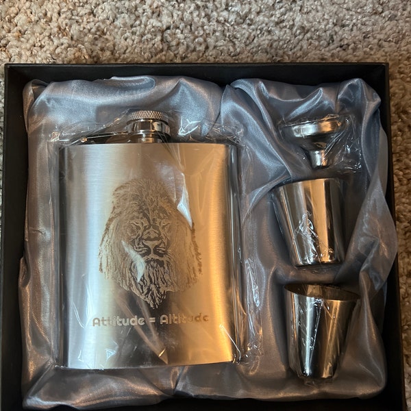 Photo/logo Engraved Custom Whisky Flask 7oz Stainless Steel - Etsy