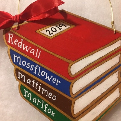 Personalized Stack of Books Ornament Custom Ornament for Teacher ...