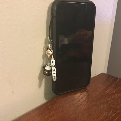 Custom Name Charm Kawaii Cat Phone Charm Black Maneki Neko Phone Charm ...