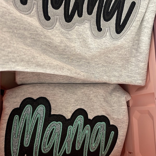 Satin Stitch Mama Double Stacked Script Applique Embroidery Download - Etsy