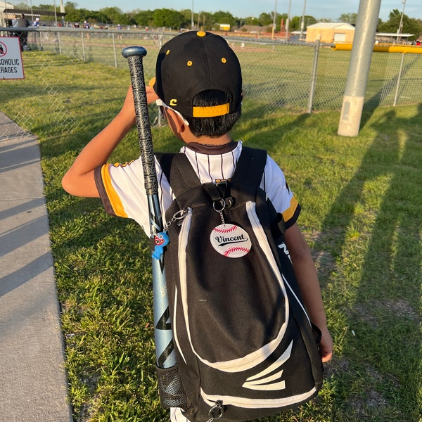 Personalized Baseball Bag Tag: Acrylic Team Player Keychain - Etsy