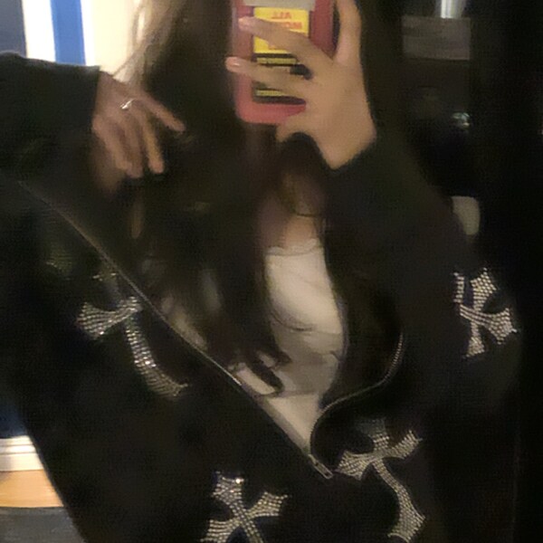 ZIP UP Cross Hoodie, Hoodie With Crosses - Etsy