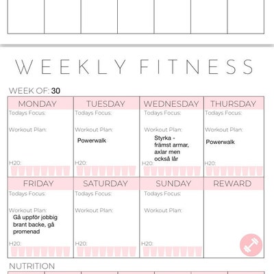 Fitness Planner, Wellness Planner, Workout Planner, Workout Tracker ...